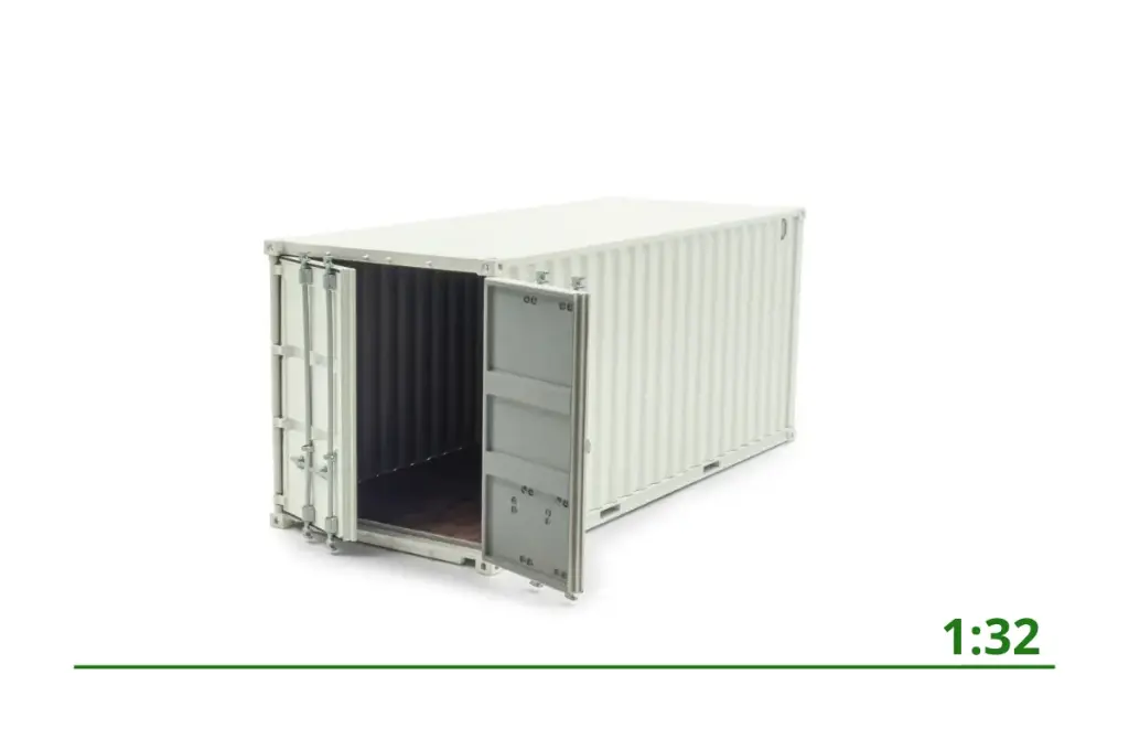 20ft zeecontainer wit schaal 1:32